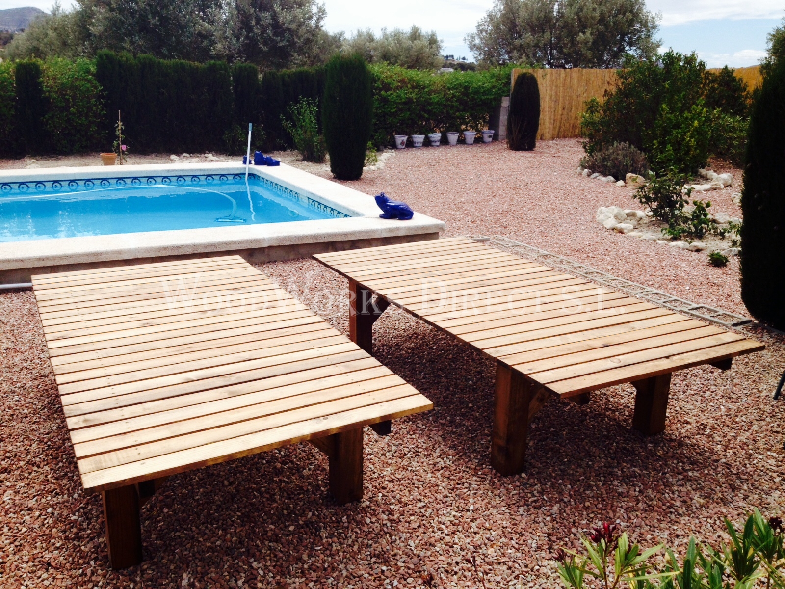 Bespoke extra wide Sunbeds – Sax, Alicante | 413 - Woodworks Direct